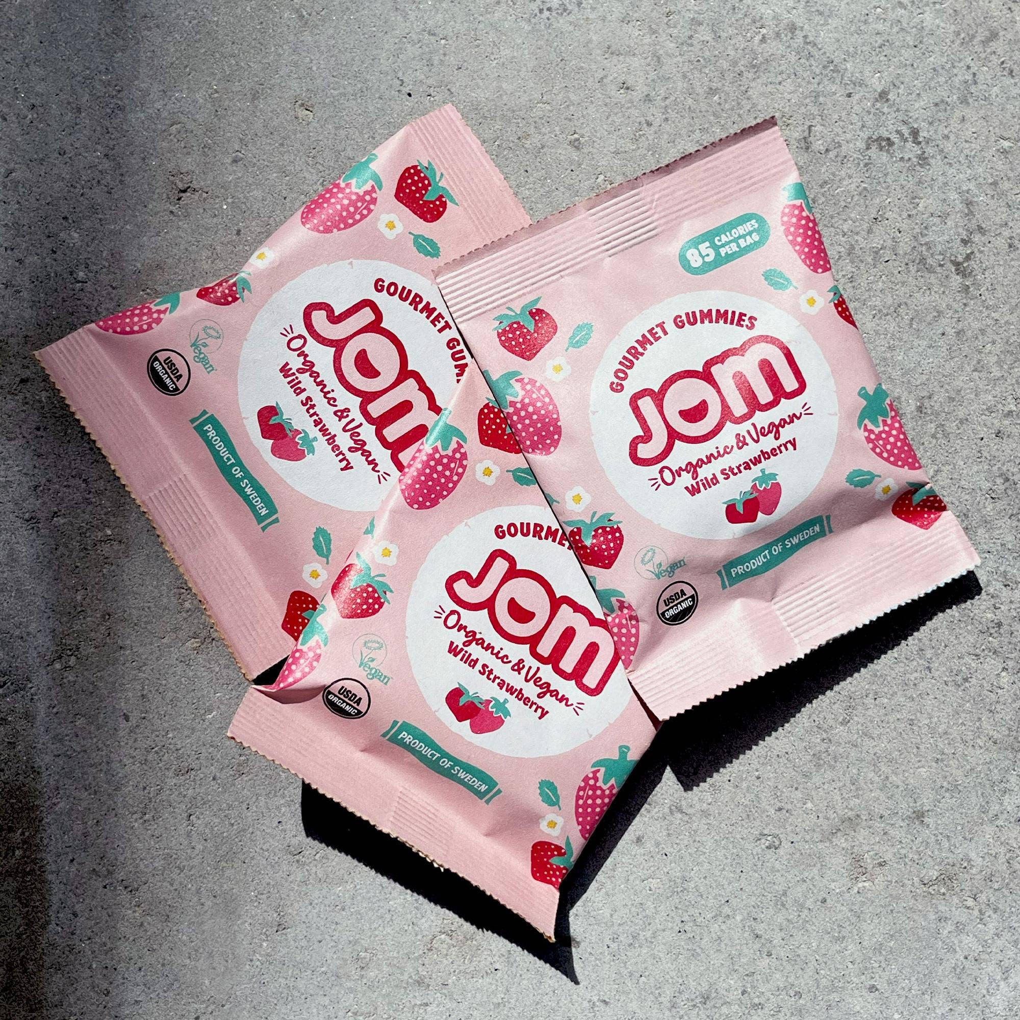 JOM - Single Serve Swedish Organic & Vegan Wild Strawberry Gummies | Perfect Truffle