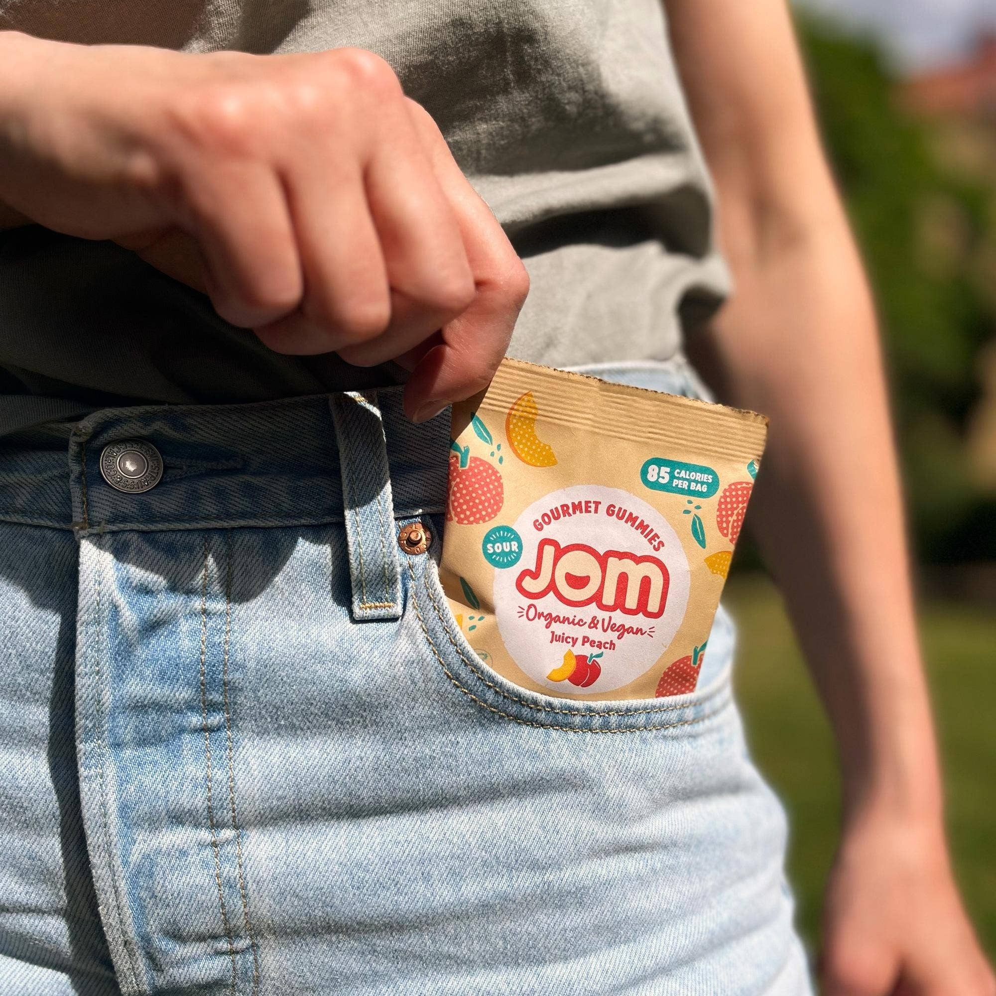 JOM - Single Serve Swedish Organic & Vegan Juicy Peach Gummies | Perfect Truffle